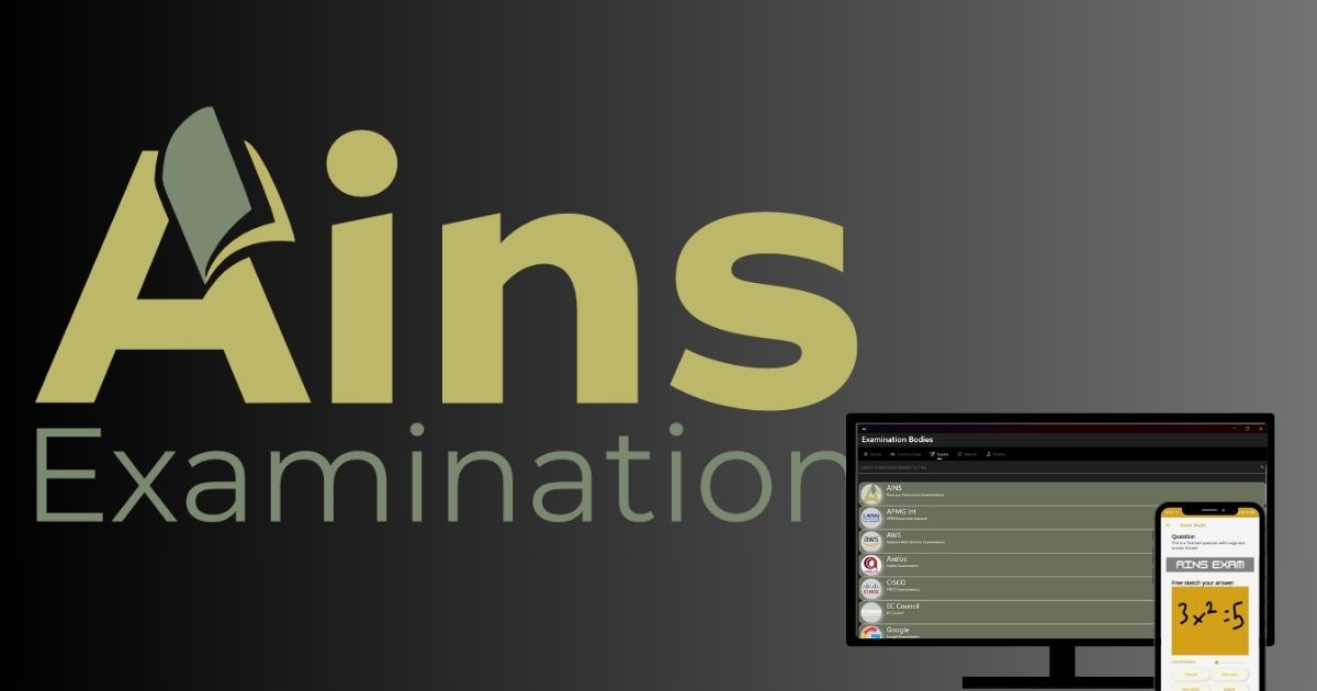 Home - Ains Examination welcome page